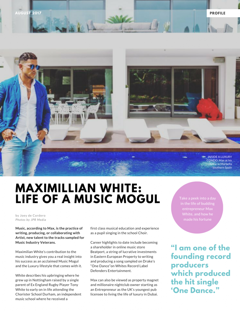 LIFE OF A MUSIC MOGUL MAXIMILLIAN WHITE | THE JOEY JOURNAL