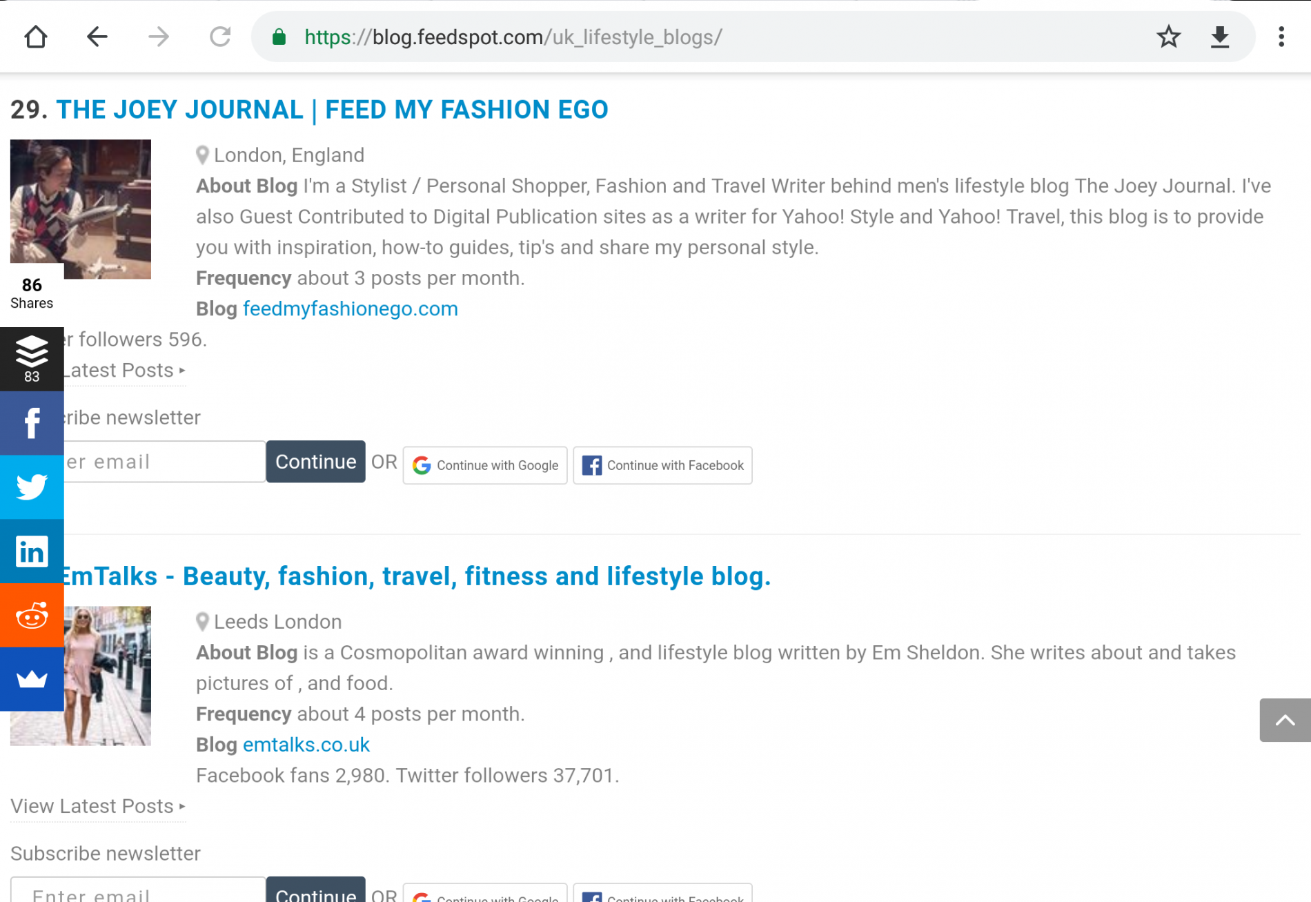Named Top 100 UK Lifestyle Blogs & Websites | THE JOEY JOURNAL